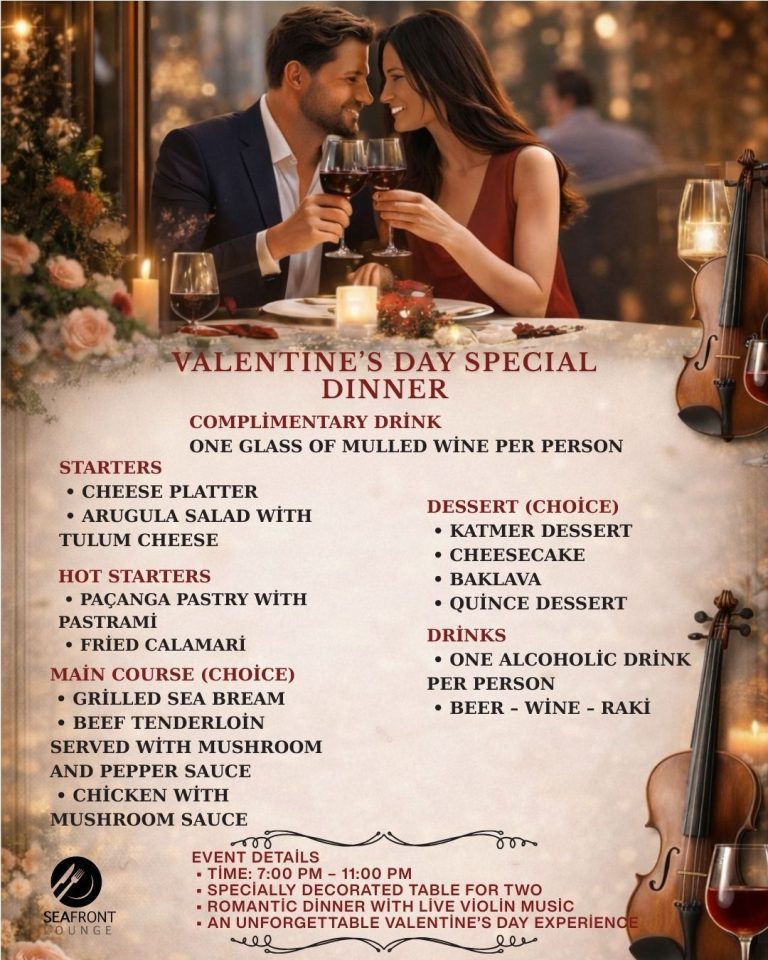 Valentine’s Day Special Menu – Seafront Lounge